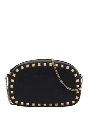 Valentino Garavani Rockstud Mini Leather Shoulder Bag - Black