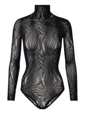 Wolford Sheer Mesh Bodysuit - Black