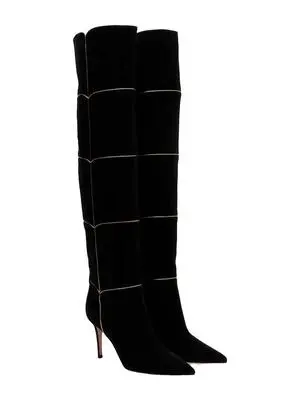 GIANVITO ROSSI Cuissard 85 Suede Knee-high Boots - Black