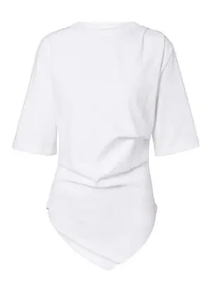 RÓHE Gathered Cotton Jersey T-shirt - White