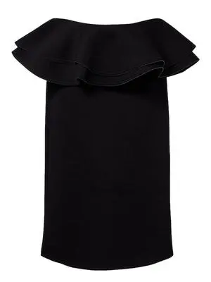 Plan C Ruffled Midi Skirt - Black