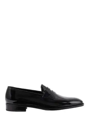 John Lobb Jamie Patent Leather Penny Loafers - Black
