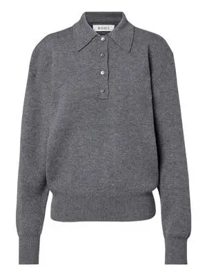 RÓHE Wool And Cashmere Polo Sweater - Grey