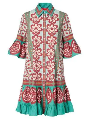 La DoubleJ Choux Printed Cotton Poplin Shirt Dress - Multicoloured