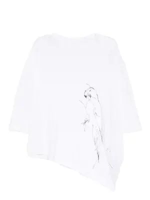 Y’s Embroidered T-shirt - White