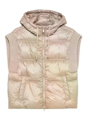 Peserico Hooded Quilted Vest - Neutrals