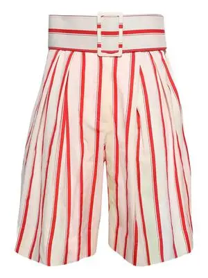 Rosie Assoulin Striped Belted Shorts - White