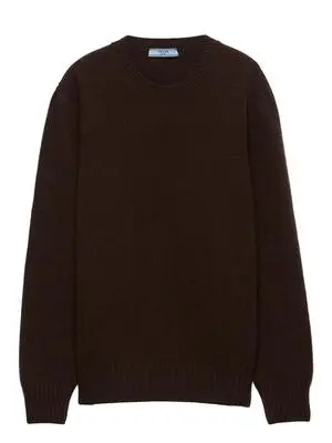 Prada Wool And Cashmere Crew-neck Sweater - Dark Brown