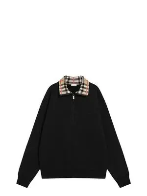 Burberry Cotton Half-zip Sweatshirt - Black