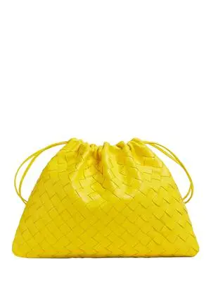 Bottega Veneta Medium Leather Dustbag Clutch Yellow