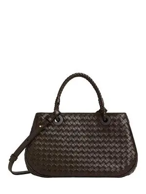Bottega Veneta Leather Basket Shoulder Bag - Grey