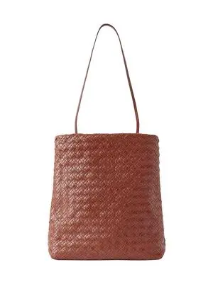 THE ROW Lilou Woven Textured-leather Shoulder Bag - Brown