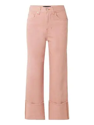 Veronica Beard Dylan Cropped High-rise Straight-leg Jeans - Pink