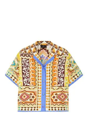 Etro Printed Silk-twill Shirt - Yellow