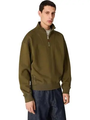 BOTTEGA  VENETA Cotton Fleece Half-zip Sweatshirt - Pine Green