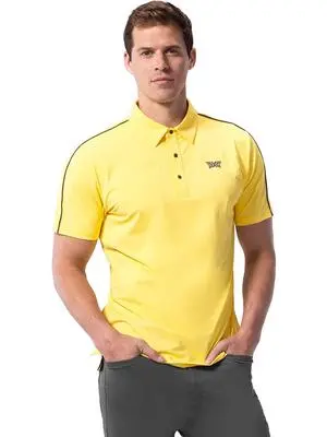 PXG Athletic Fit Bonded Chest Stripe Polo - Sunshine