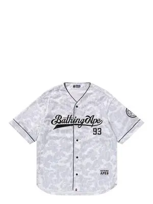 A BATHING APE Camo Stripe Baseball Shirt - Grey