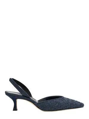 Manolo Blahnik Carolyne Slingback Pumps - Denim