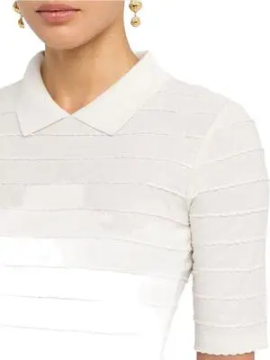 Emporio Armani Cotton Jersey Tee With Scallop Trim - Putty