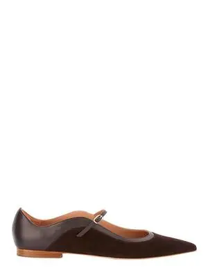 MALONE SOULIERS Corina Pointed-toe Ballerina Flats - Ebony