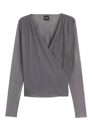 BOSS Wrap-front Top - Grey