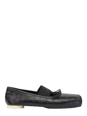 MAISON MARGIELA Crocodile-embossed Ballerinas - Black