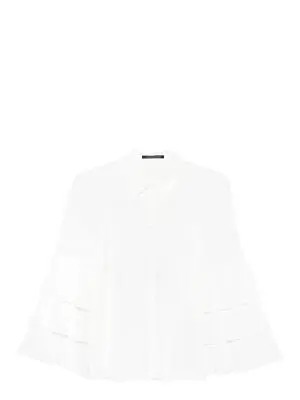 LUISA CERANO Ruffled-sleeve Blouse - White