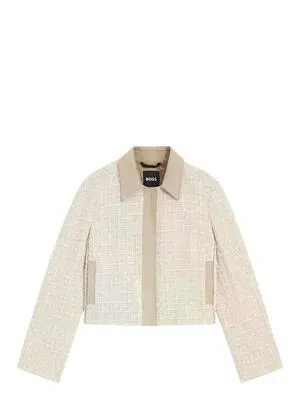 BOSS Tweed Cropped Jacket - Neutrals