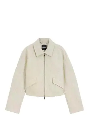 BOSS Textured Cropped Jacket - Neutrals