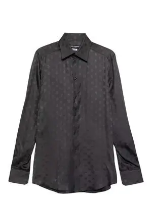 Dolce & Gabbana Logo-pattern Silk Shirt - Grey