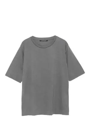 LUISA CERANO Short-sleeved Cotton T-shirt - Grey