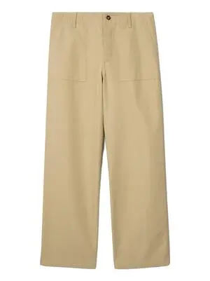 Burberry Cotton Gabardine Trousers - Dune Beige