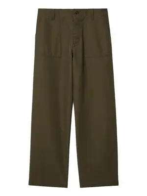 Burberry Cotton Gabardine Trousers - Thorn Green