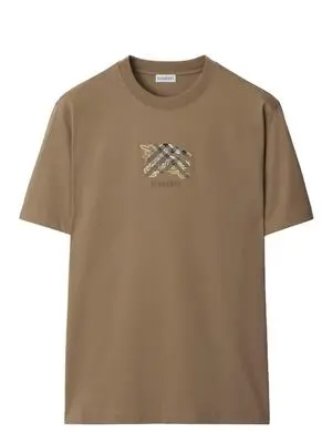 Burberry Ekd Check Cotton T-shirt - Clay Brown