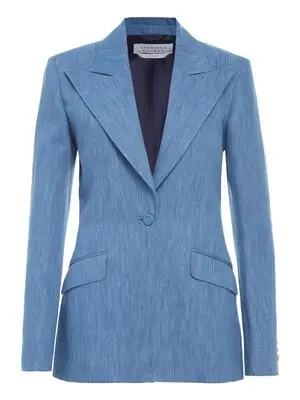 Gabriela Hearst Leiva Blazer Medium Blue Recycled Cotton Linen Denim Medium Blue