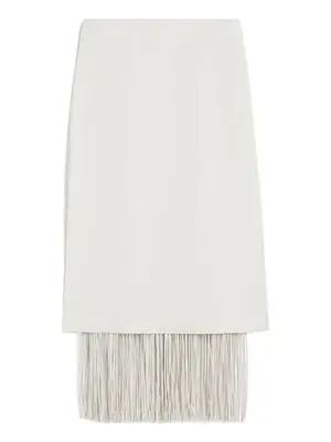 Max Mara Fringed Hem Flared Skirt - Pink