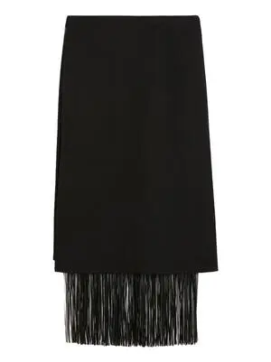 Max Mara Fringed Midi Skirt - Black