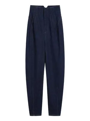Max Mara High-waisted Dark Denim Trousers - Midnightblue