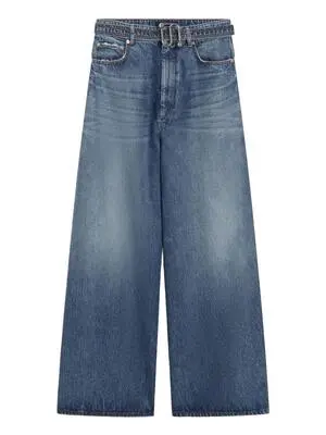 MAX MARA Oversized Wide Leg Jeans With Belt