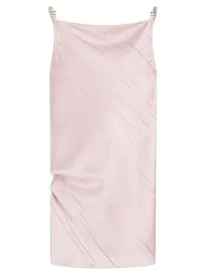 Max Mara Mini Dress With Diagonal Pleats - Antique Rose