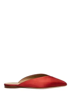 Max Mara Viscose And Silk Satin Mules Red