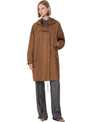 Max Mara Technical Faille Parka - Hazelnut Brown