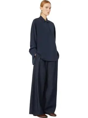 Max Mara Crepe De Chine Shirt - Midnightblue