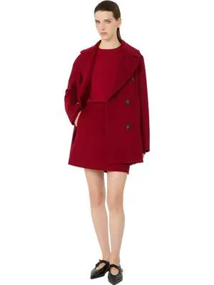 Max Mara Wool Sweater With Branded Patch Detail - Red