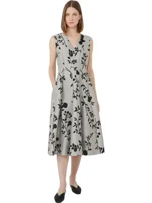 Max Mara Cotton-blend Jacquard Midi Dress - Ecru