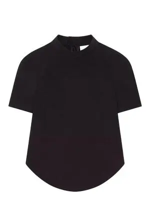 COURREGES Short-sleeve Mock-neck T-shirt - Black