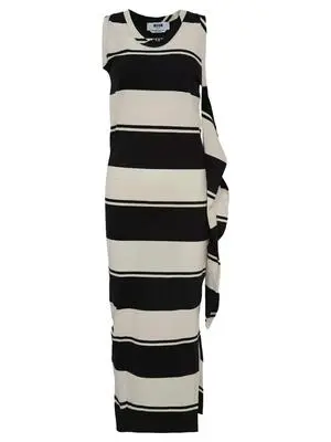 MSGM Striped Maxi Dress - Black