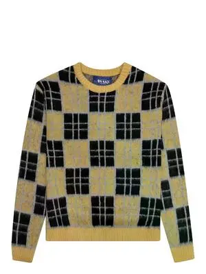 AWAKE NY Checked Mohair Sweater - Yellow