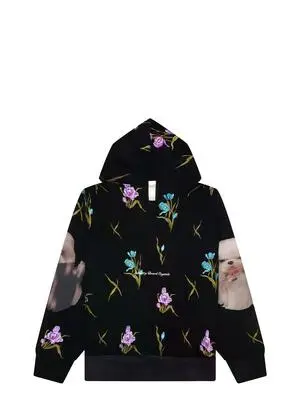 ADVISORY BOARD CRYSTALS Floral-print Hoodie - Black