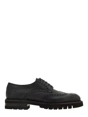 FERRAGAMO Brogue Derby Shoes - Black
